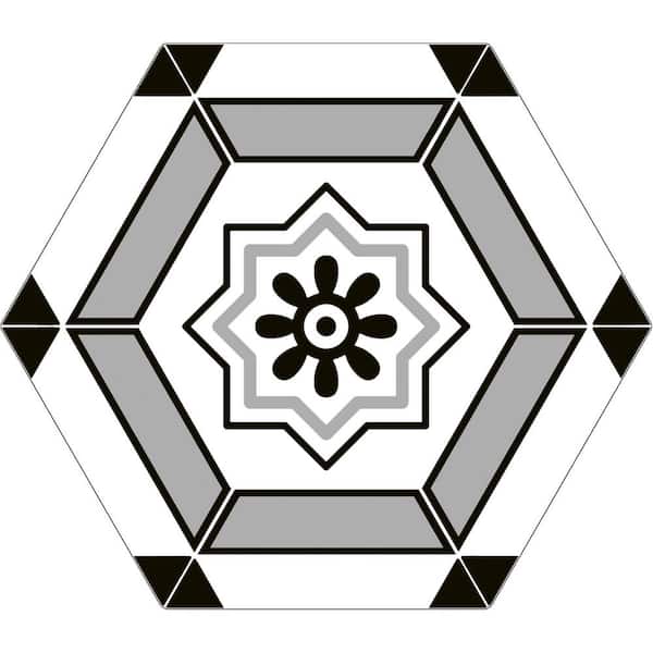 ANDOVA Trafale Jalton Grey 8 in. x 9 in. Hexagon Encaustic Matte ...