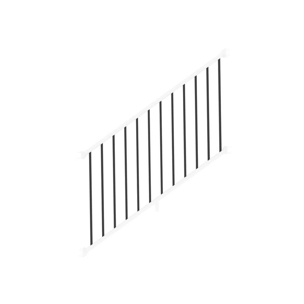 Deckorators 6 ft. x 36 in. White PVC Composite Deck Stair Railing Kit ...