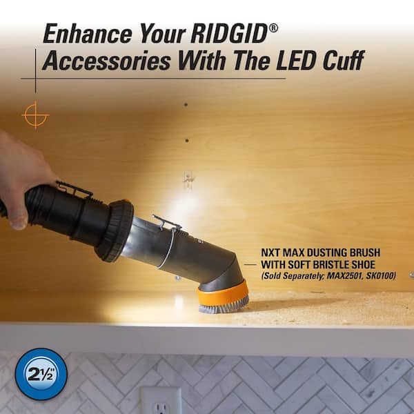 RIDGID 2-1/2 in. LED Lighted Cuff and Locking Telescoping Extension ...