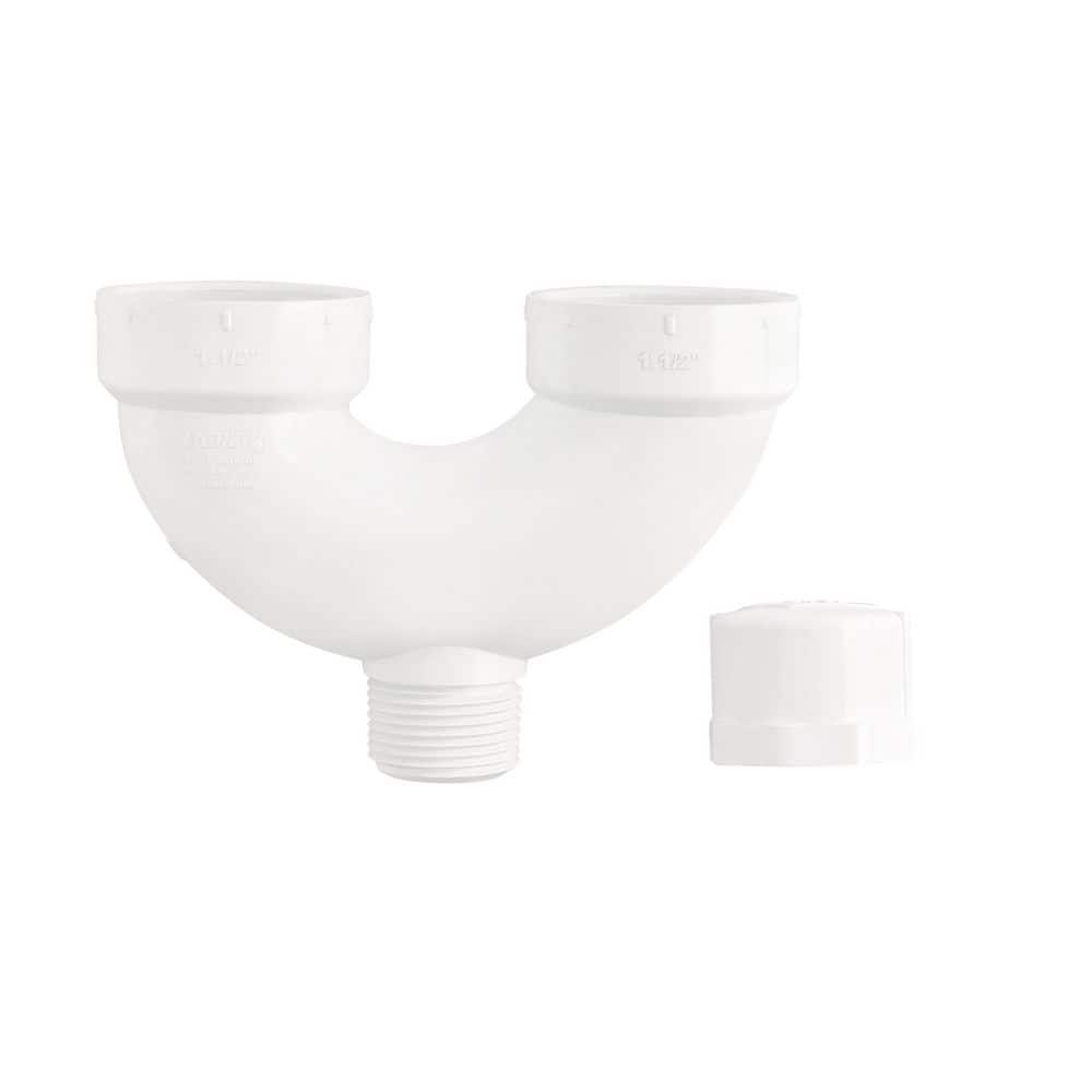 PLUMBFLEX 1-1/2 in. PVC DWV P-Trap w/ C. O. Solvent Weld Joint H x H ...