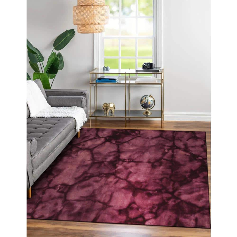 EORC Purple 5 ft. x 8 ft. Handmade Wool Dip Dyed Area Rug KA110PP5X8 ...