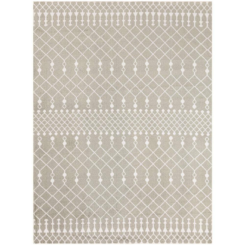 Nourison Astra Machine Washable Sage 5 ft. x 7 ft. Moroccan ...