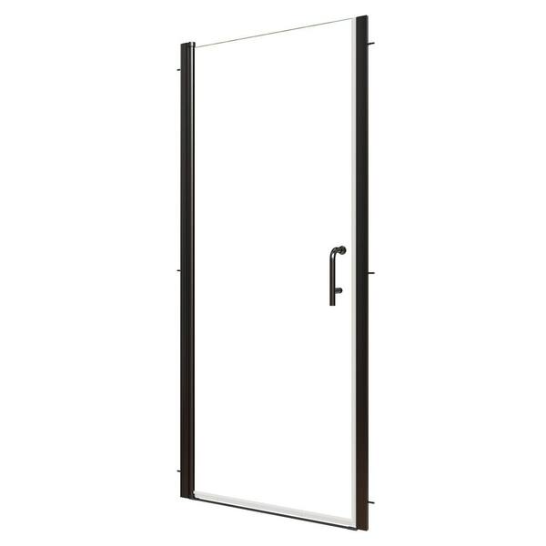 LIVACA 32 in.-34 in. W x 72 in. H Frameless Pivot Shower Door in Matte ...