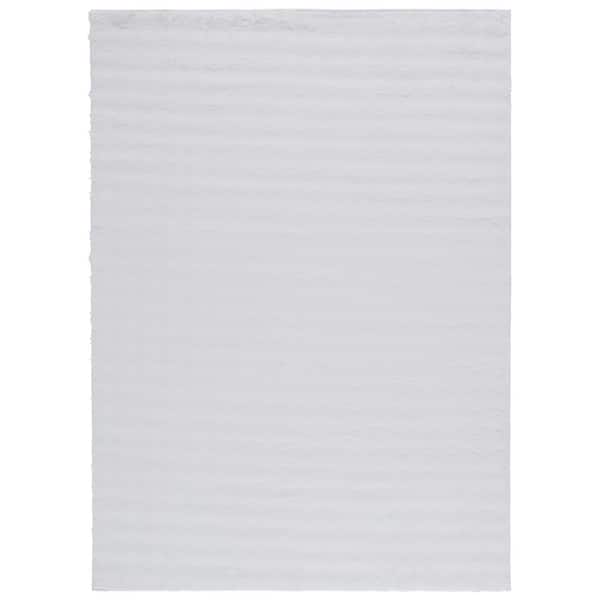 SAFAVIEH Faux Rabbit Bubble Ivory 3 ft. x 5 ft. Machine Washable Solid ...