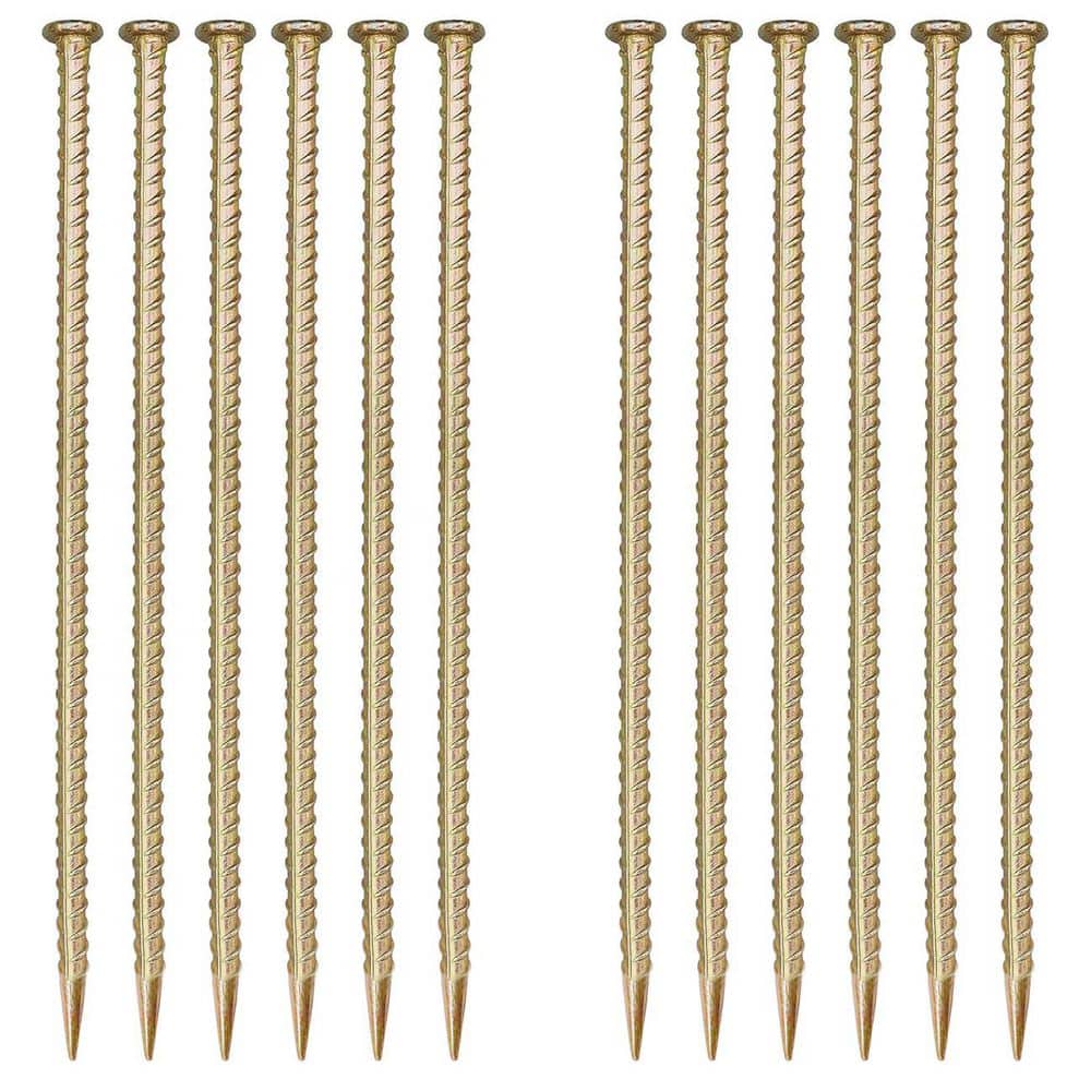 NVNOO 1/2 in. x 16 in. Galvanized Steel Ground Rebar Stakes for Plant ...
