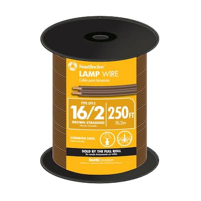 Southwire 250 ft. 18/2 White Stranded CU SPT-1 Lamp Wire 49909544