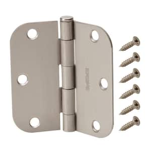 Design House 3-1/2 in. x 5/8 in. Radius Satin Nickel Door Hinge Value ...