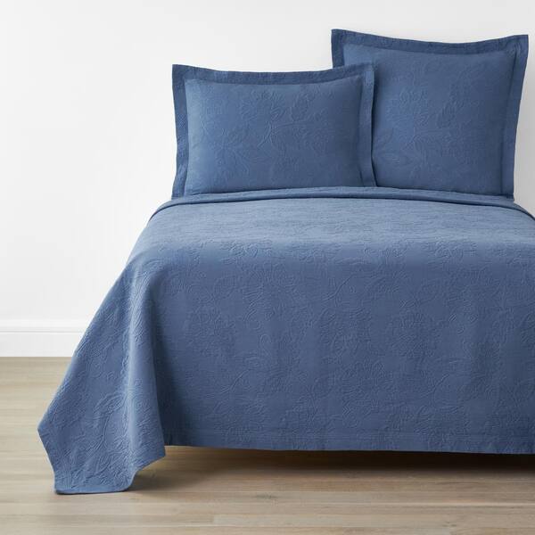 The Company Store Putnam Matelasse Denim Cotton Full Bedspread 50170M-F ...