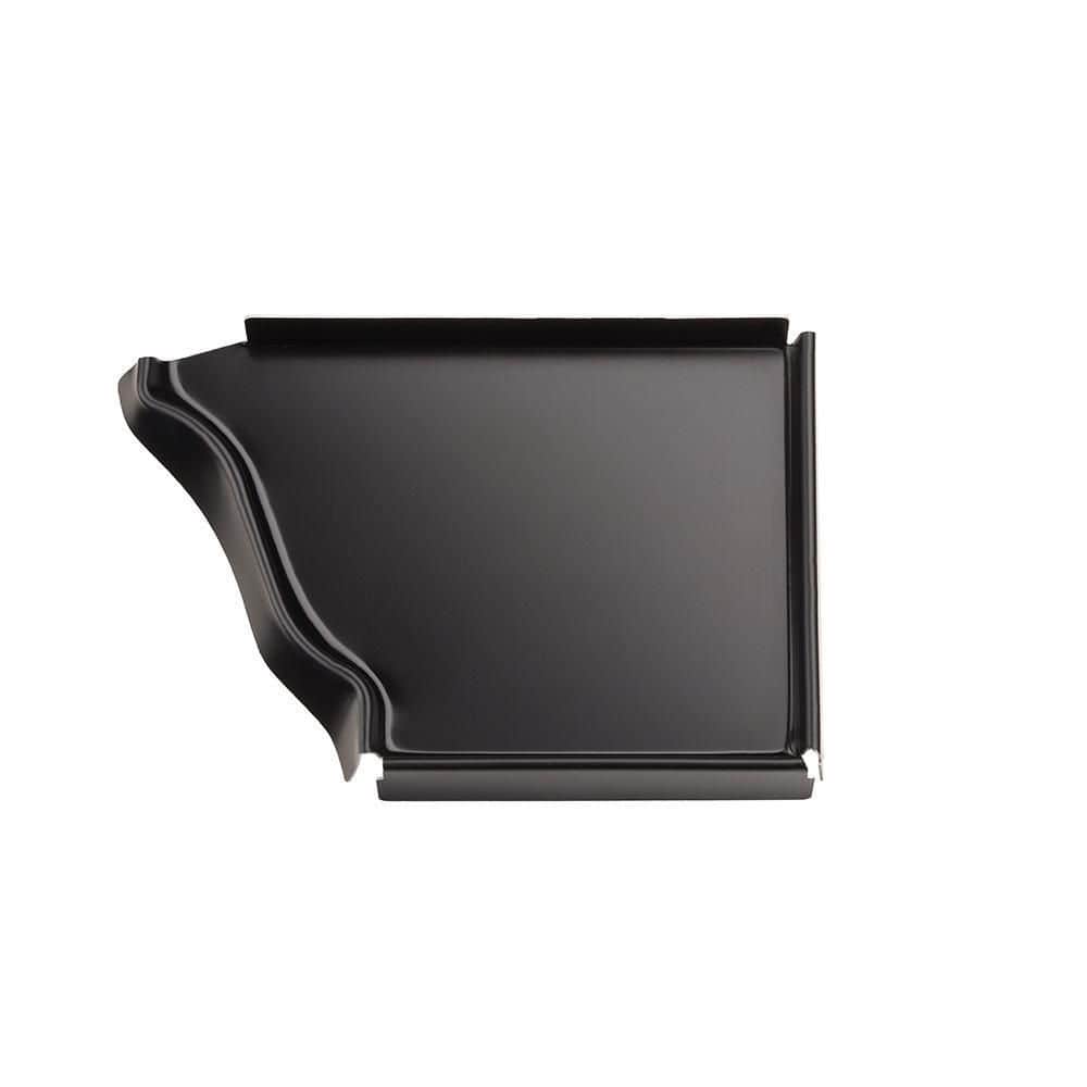 PEAK 5 in. Black Aluminum Gutter Right End Cap 2764 - The Home Depot