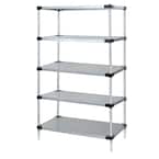 Quantum Storage Systems Chrome 4-Tier Chrome Wire Shelving Unit (36 in ...