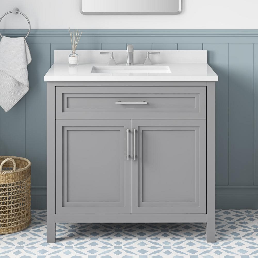 Home Decorators Collection Mayfield 36 in. Single Sink American Gray ...