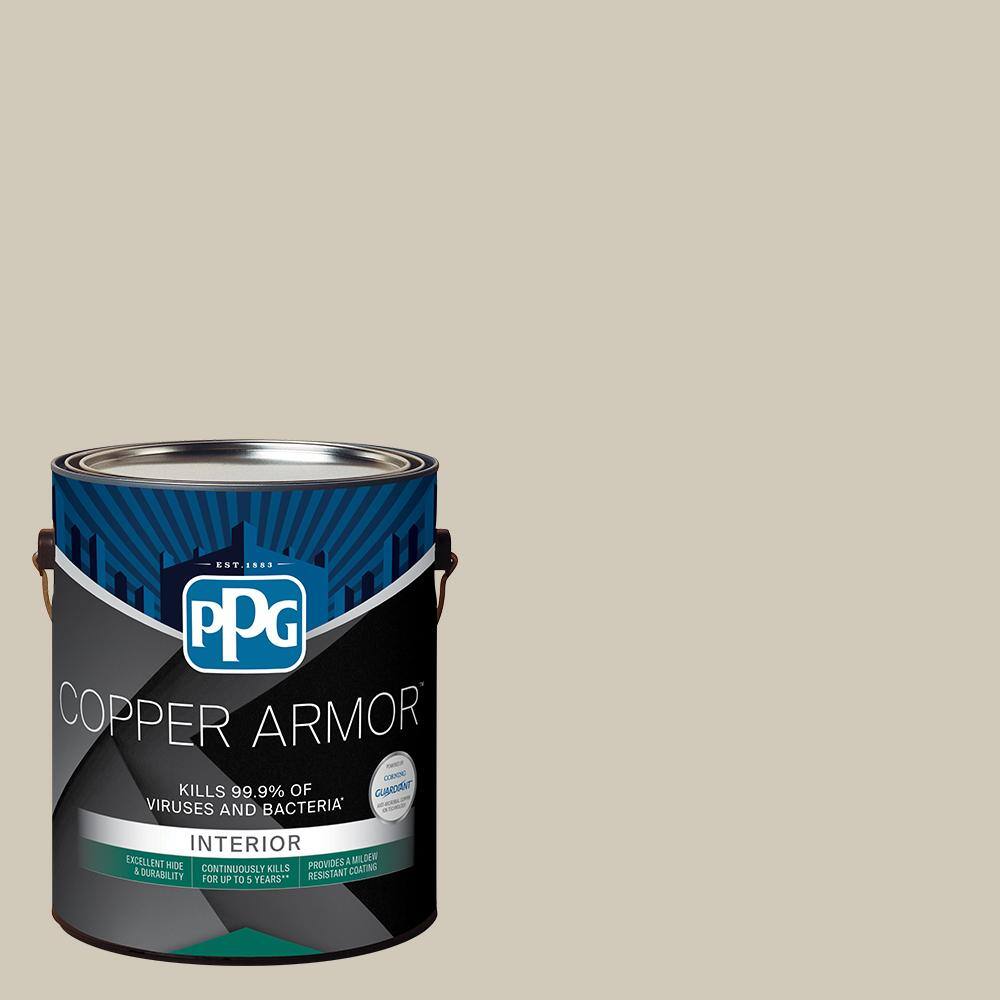 COPPER ARMOR 1 gal. PPG1024-4 Moth Gray Eggshell Antiviral and ...
