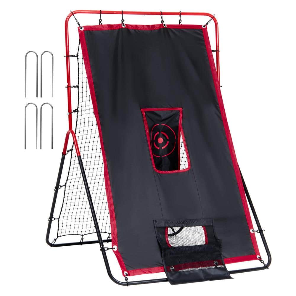 VEVOR Baseball And Softball Rebounder Net, 3.5 ft. x 4.5 ft. 2-in-1 ...