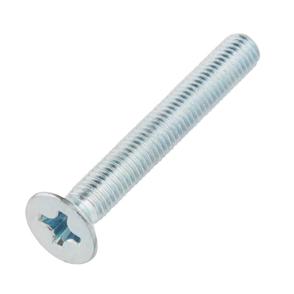 Everbilt M8-1.25x60mm Zinc Flat Head Phillips Drive Machine Screw 1 ...