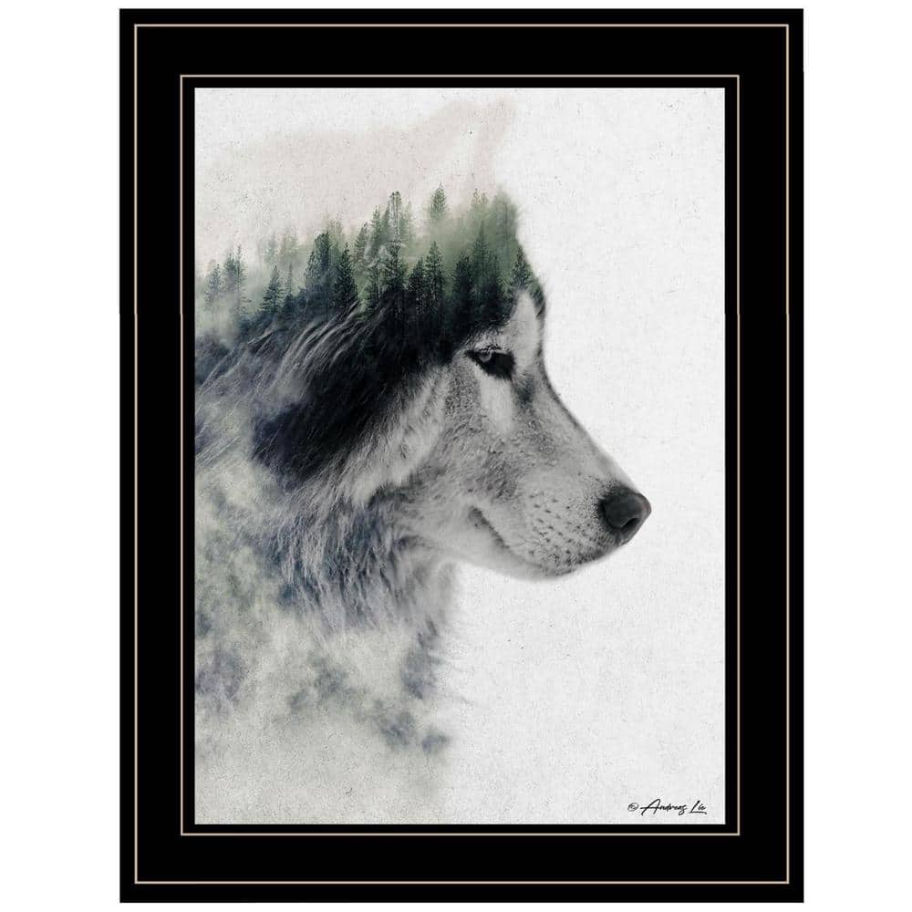 HomeRoots Charlie Wolf Stare 1-Piece Framed Wall Art 19 in. x 15 in. 2000405079 - The Home Depot