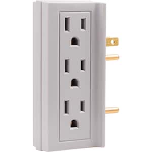 GE Grounded 6-Outlet Wall Tap Adapter Spaced, Grey 45200