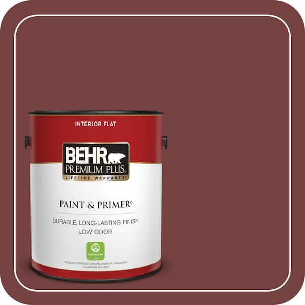 BEHR PREMIUM PLUS 1 gal. #S-H-150 Chianti Flat Low Odor Interior Paint ...