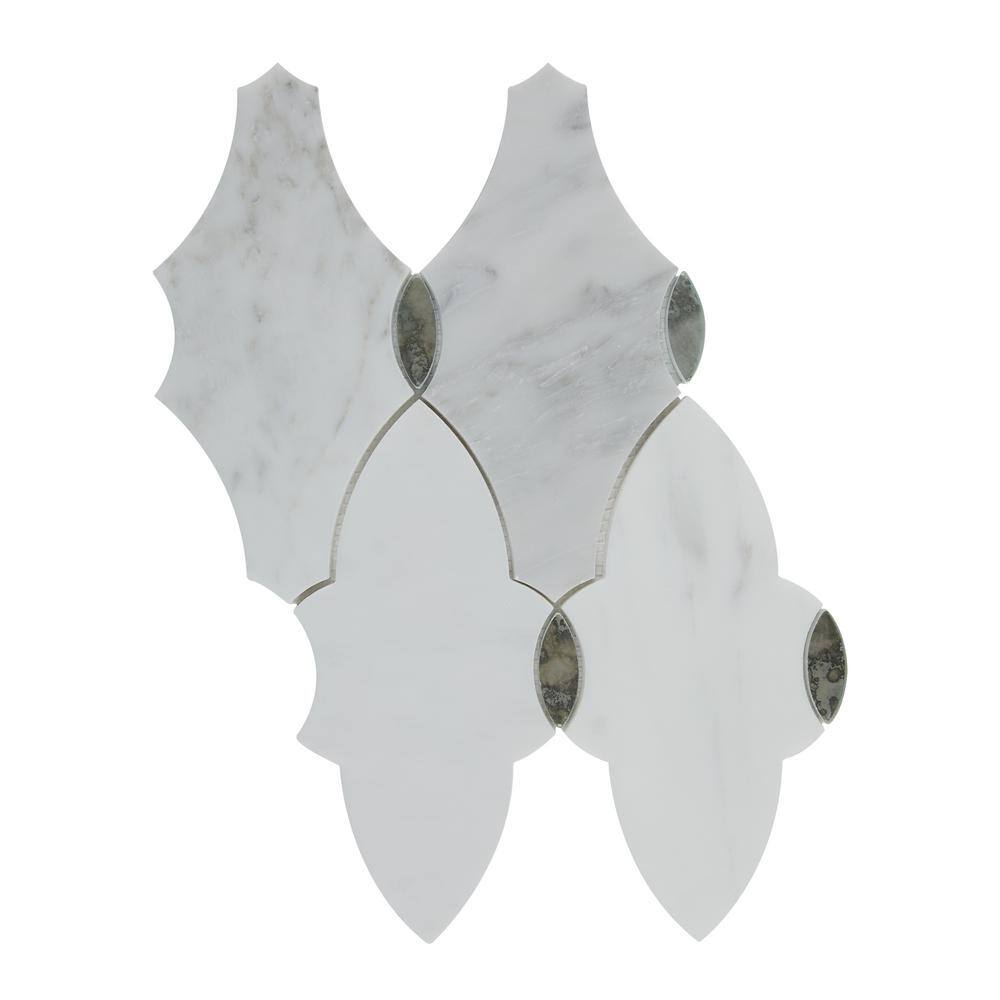 Daltile Lavaliere Carrara White Polished 10 in. x 13 in. Marble ...