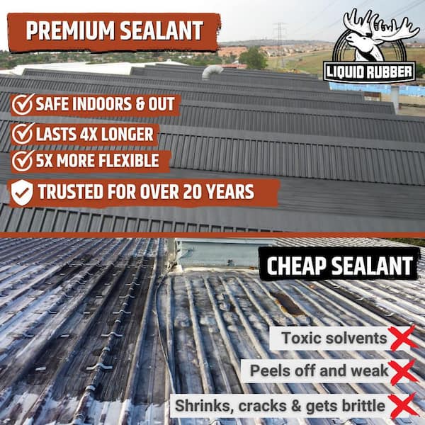 LIQUID RUBBER MetalSafe Roof Sealant 5 Gal. Waterproof Roof Coating for ...