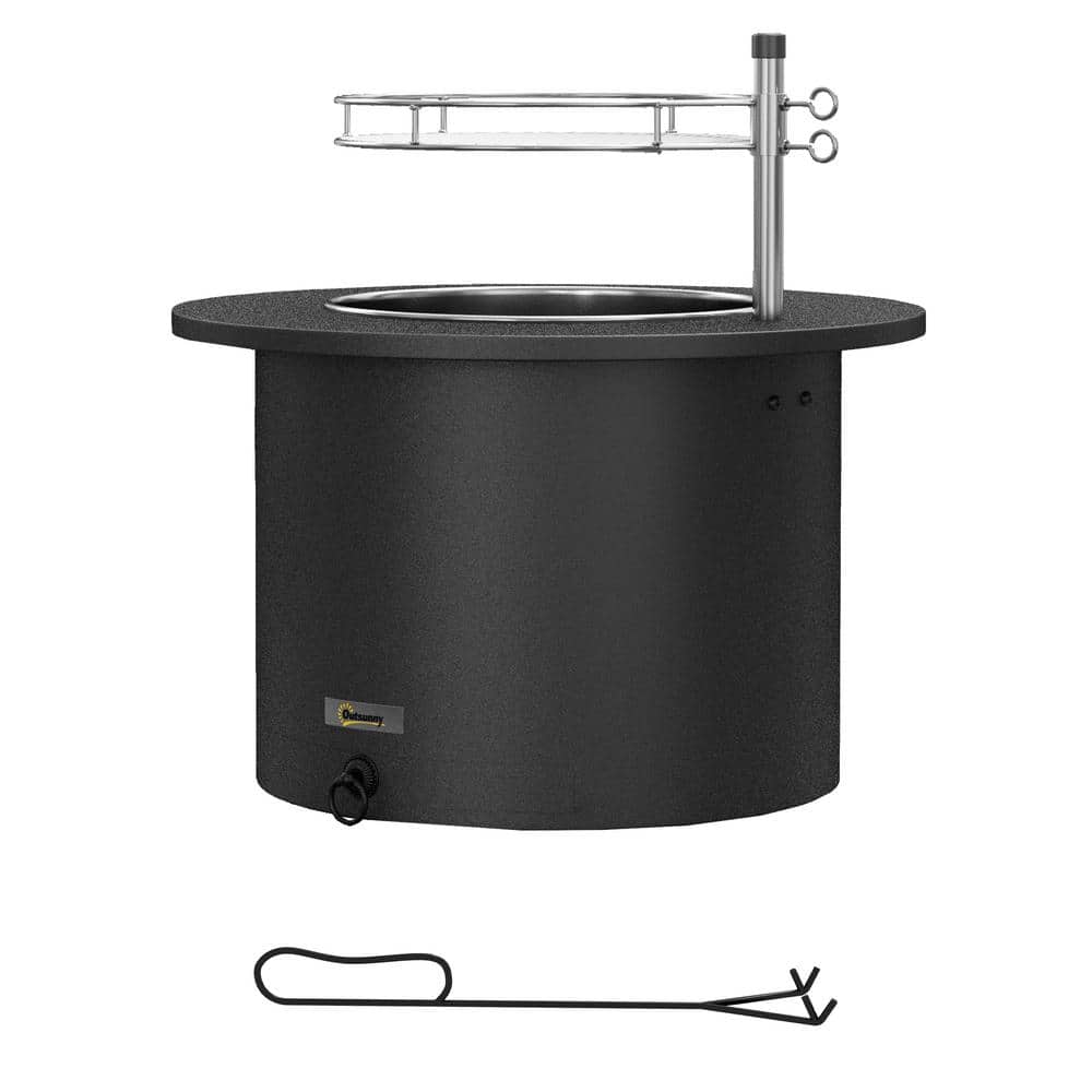 ToolCat 19 in. Round 2-in-1 Smokeless BBQ Grill Portable Wood Burning ...