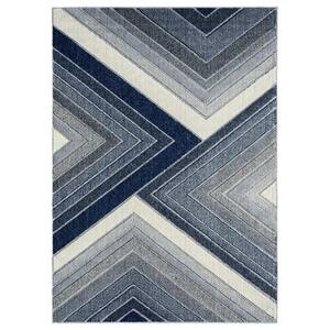 PRIVATE BRAND UNBRANDED Bazaar Slate Gray/Blue 8 ft. x 10 ft. Abstract ...