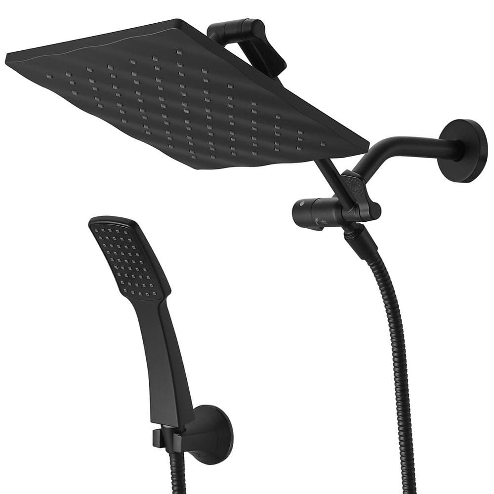 BWE Modern 1-Spray Dual Tub Wall Mount Fixed and Handheld Shower Heads ...