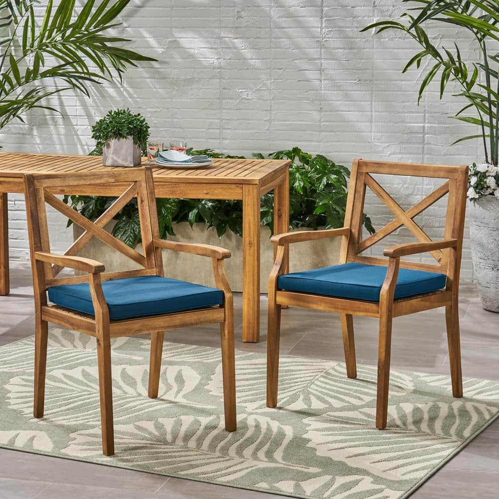 TANKY TRADING INC Set of 2 Outdoor Acacia Wood Dining Chairs for ...