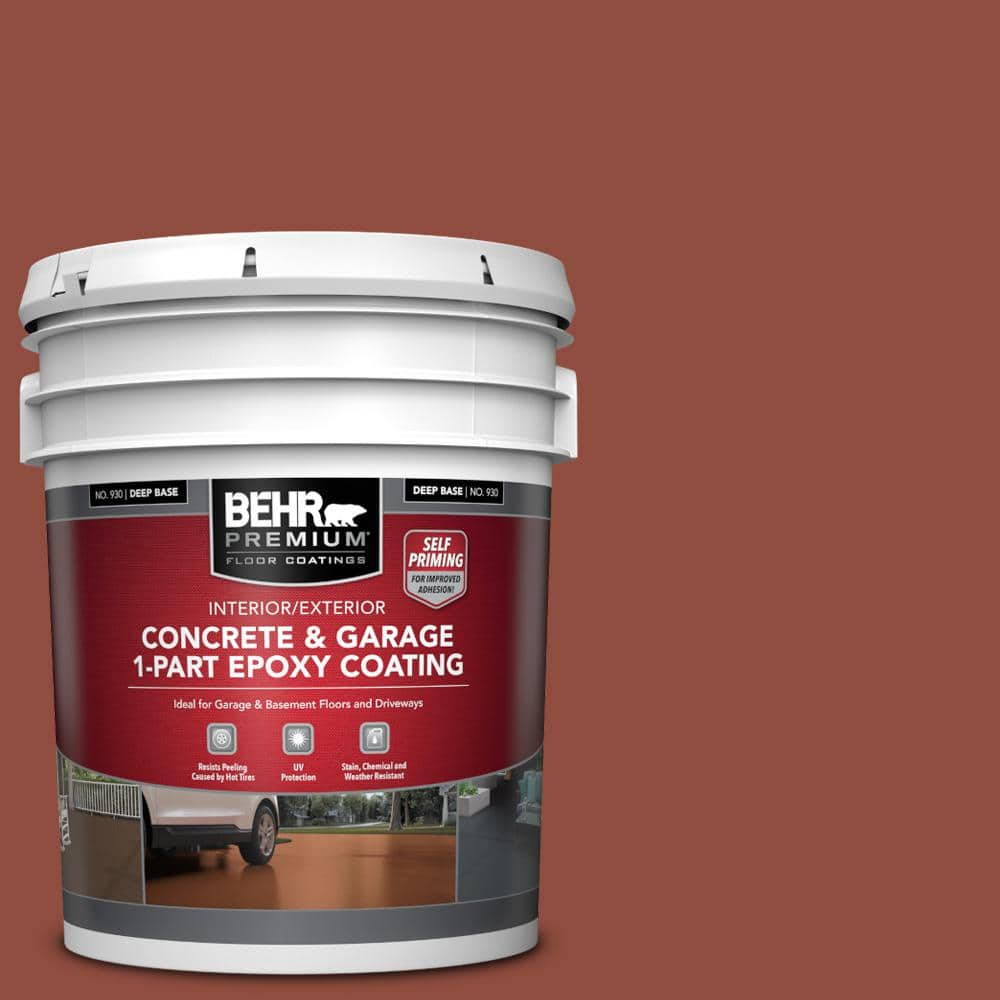 BEHR PREMIUM 5 gal. #SC-330 Redwood Self-Priming 1-Part Epoxy Satin ...