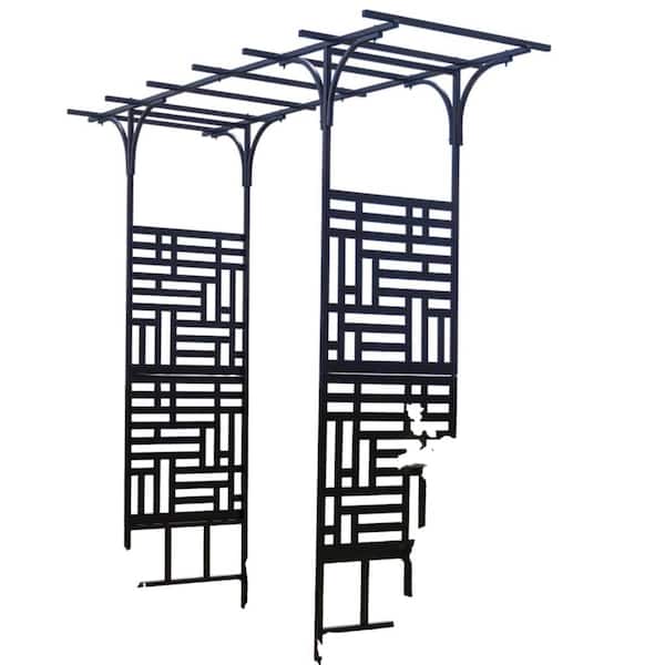 Evergreen Geometric 84 in. x 53 in. Metal Arbor 47M3784 - The Home Depot