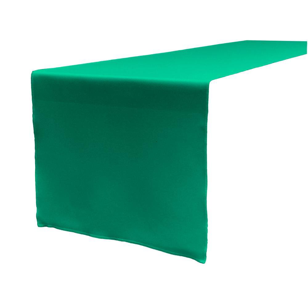 LA Linen 14 in. x 108 in. Jade Polyester Poplin Table Runner ...