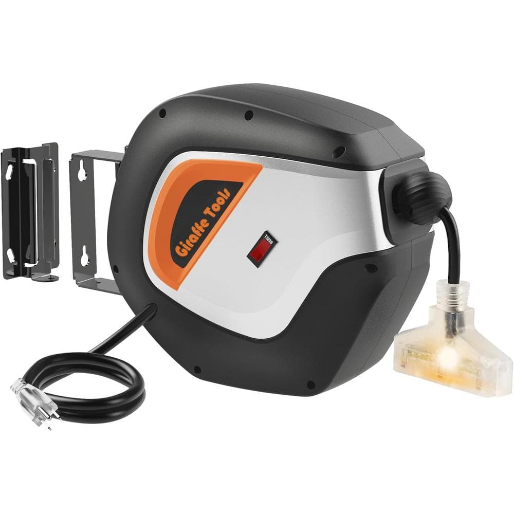 Giraffe Tools 50 ft. 3 Conductors 13 Amp Retractable Extension Cord ...