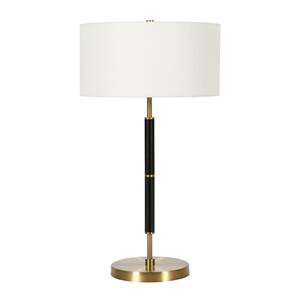 HomeRoots 26 in. White Modern Integrated LED Tripod Table Lamp with ...