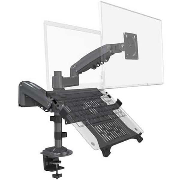 Vrbgify Dual Arm Full Motion Laptop and Monitor Mount Adjustable Tray ...