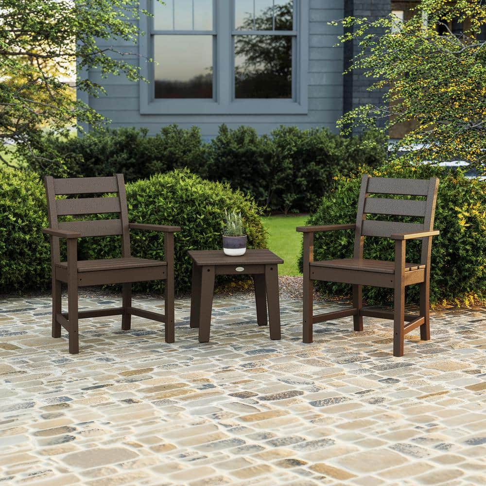 POLYWOOD Grant Park 3-Piece Farmhouse Plastic Outdoor Patio ...