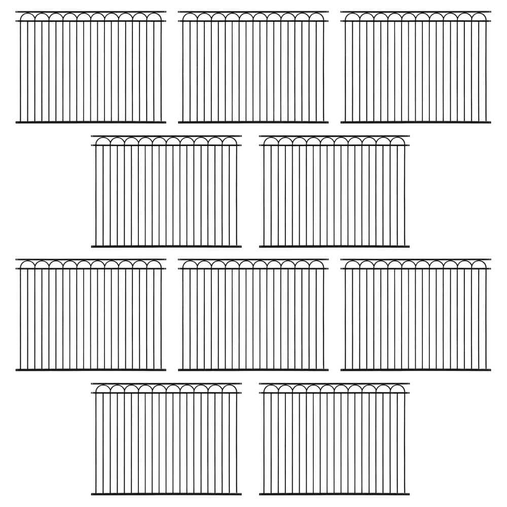 Fencer Wire Heavy Duty, Anti-Rust 8 ft. x 6 ft. Black Steel Space Bar ...