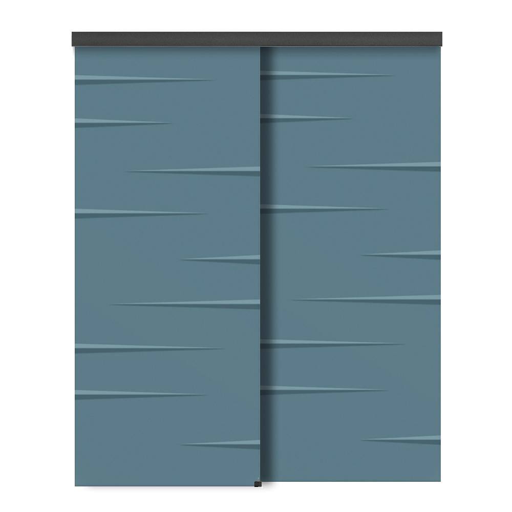 CALHOME 72 in. x 84 in. Hollow Core Dignity Blue Stained Composite MDF ...