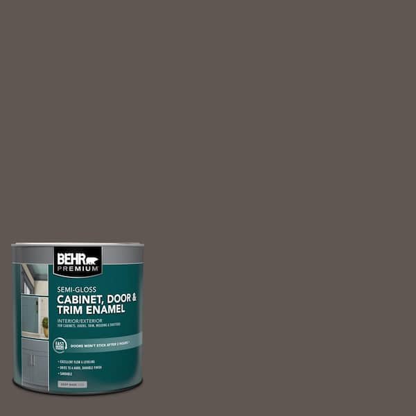 BEHR PREMIUM 1 qt. #N140-7 Timber Brown Semi-Gloss Enamel Interior ...