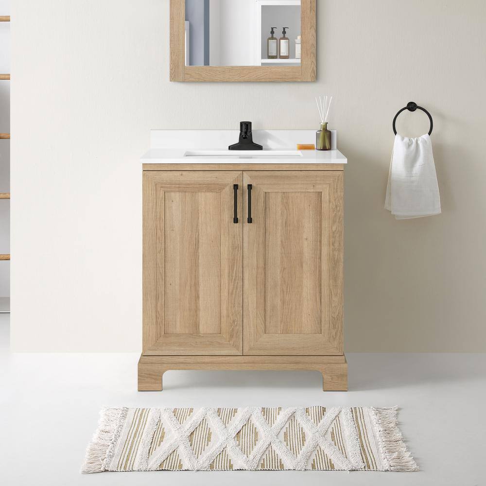 Reviews for Glacier Bay Sinita 30 in. Single Sink Weathered Tan Bath ...