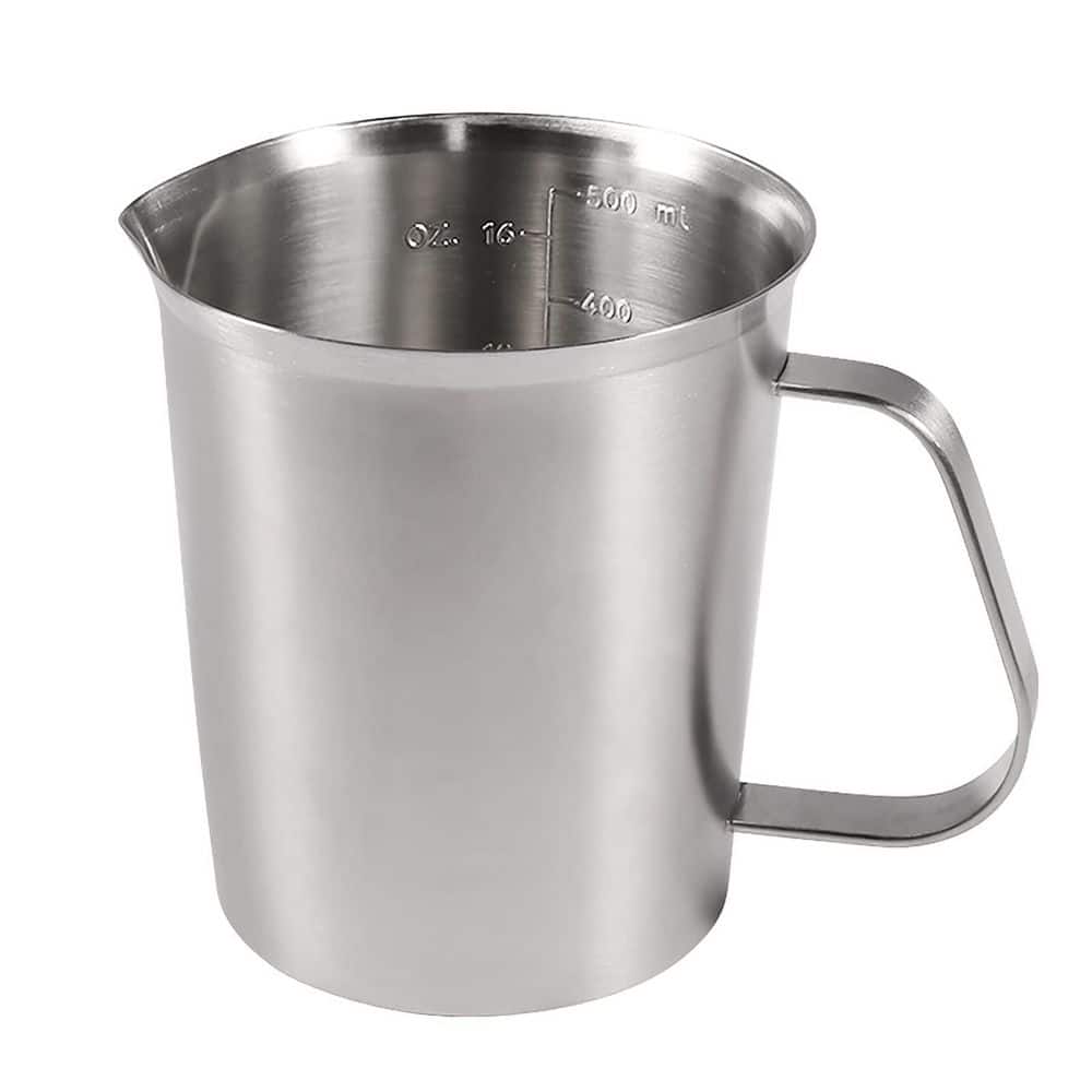 Esepony 16 oz. Stainless Steel Measuring Cup with Handle and 3 Marking ...