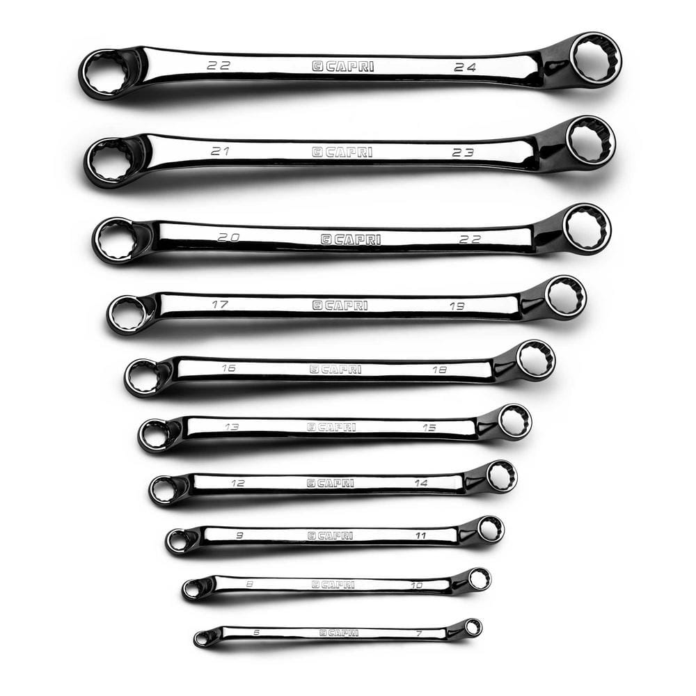 Capri Tools Metric 75-Degree Deep Offset Double Box End Wrench Set (10 ...