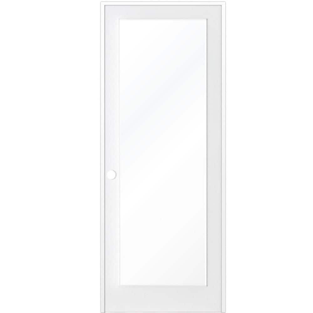 Krosswood Doors 28 in. x 96 in. 1-Lite Solid Hybrid Core MDF Primed ...
