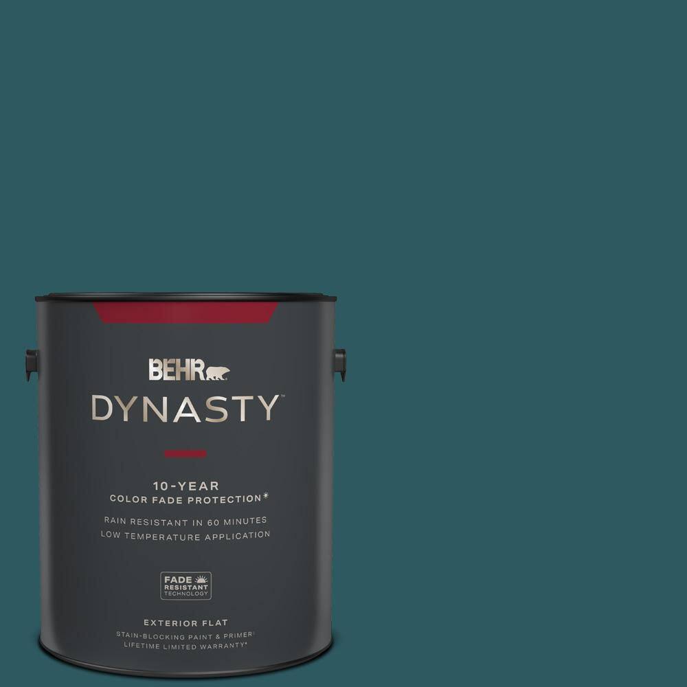 BEHR DYNASTY 1 gal. #QE-47 Petro Blue Flat Exterior Stain-Blocking ...