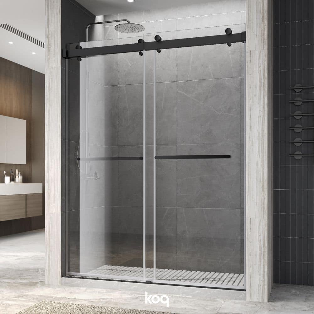 KOQ 72 in. W x 80 in. H Double Sliding Frameless Shower Door in Matte ...