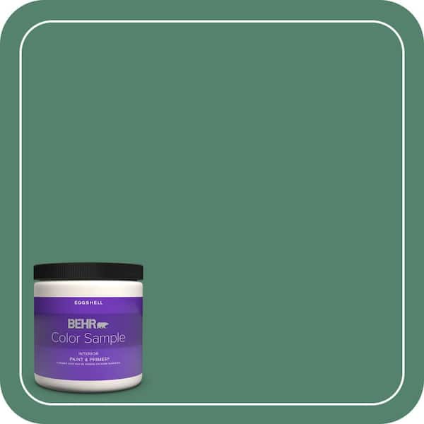 BEHR PREMIUM PLUS 8 oz. #M420-6 Tournament Field Eggshell Enamel ...