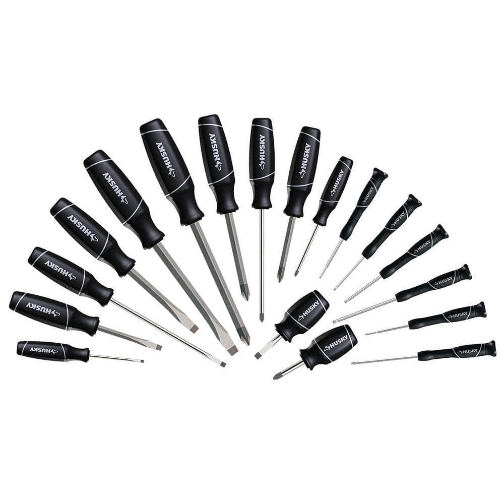Husky Magnetic Hand Tool Screwdriver Set (18-Piece, 12-Pack) 246340182 ...