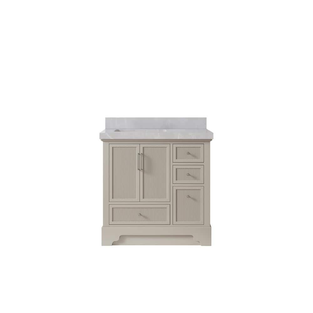 Willow Collections Alys 36 in. W x 22 in. D x 36 in. H Left Offset Sink ...