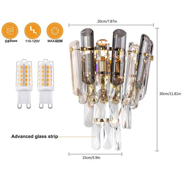 OUKANING 2-Light Gold Modern Decorative Wall Sconce Bedside OUKANING 2-Light Gold Modern Decorative Wall Sconce Bedside