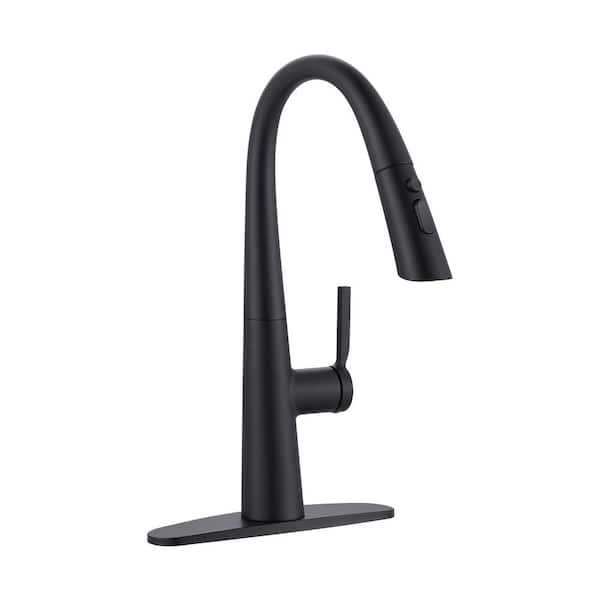 ALEASHA 3 Spray Patterns Single Handle Pull Down Sprayer Kitchen Faucet ...