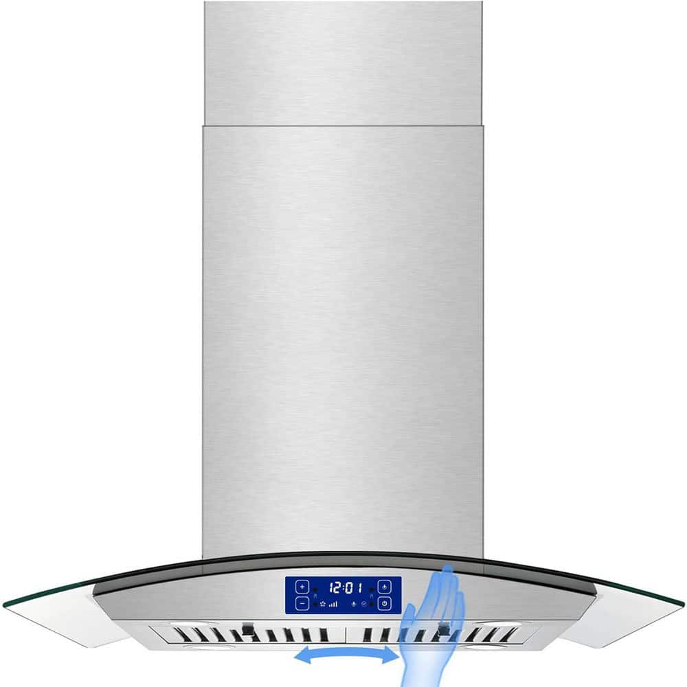 JOEAONZ range Hood 30 in. 700 CFM Island Range Hood Stainless-steel ...
