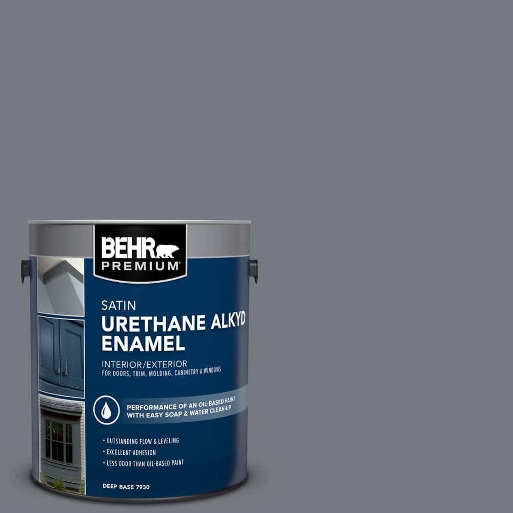 BEHR PREMIUM 1 gal. #N510-5 Liquid Mercury color Urethane Alkyd Satin ...
